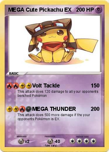 Pokémon MEGA Cute Pickachu EX - Volt Tackle - My Pokemon Card
