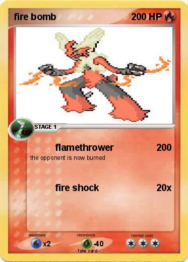 Pokémon fire bomb 13 13 - flamethrower - My Pokemon Card