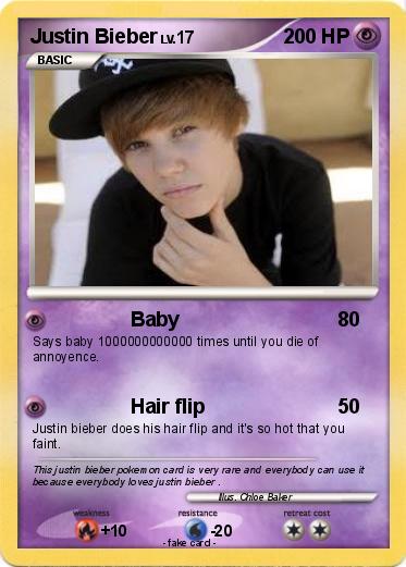 Pokémon Justin Bieber 1748 1748 - Baby - My Pokemon Card