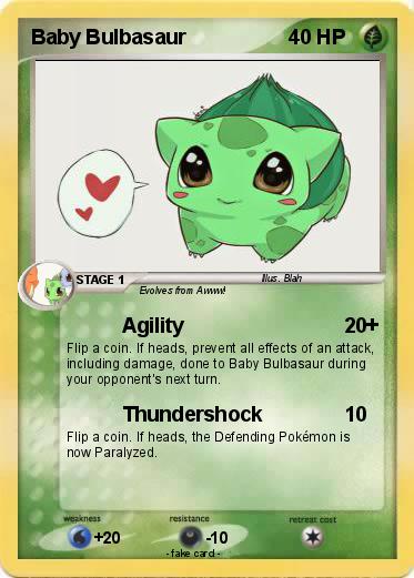 Pokémon Baby Bulbasaur 8 8 - Agility - My Pokemon Card