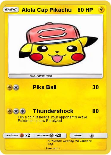 Pokémon Alola Cap Pikachu 1 1 - Pika Ball - My Pokemon Card