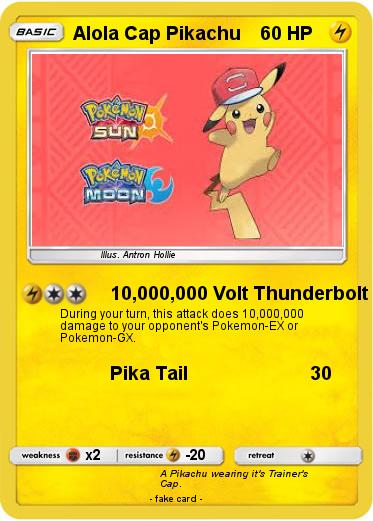 Pokémon Alola Cap Pikachu - 10,000,000 Volt Thunderbolt - My Pokemon Card