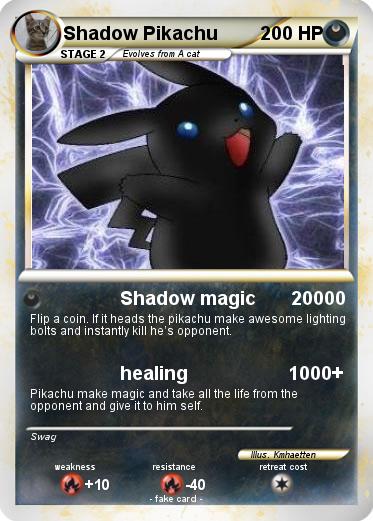 Pokémon Shadow Pikachu 1053 1053 - Shadow magic 20000 - My Pokemon Card