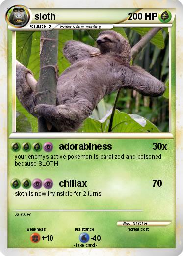 Pokémon sloth 137 137 - adorablness - My Pokemon Card