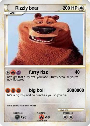 Pokémon Rizzly bear 3 3 - furry rizz - My Pokemon Card