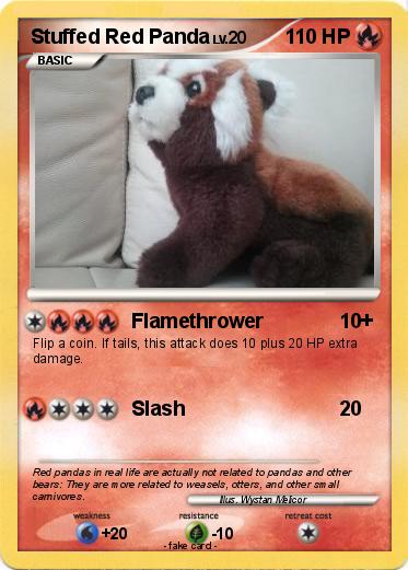 Pokémon Stuffed Red Panda - Flamethrower - My Pokemon Card