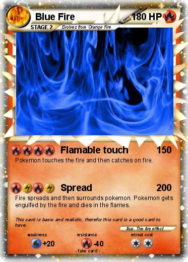 Pokémon Blue Fire 47 47 - Flamable touch - My Pokemon Card