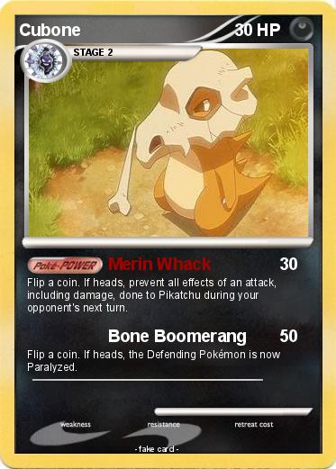 Pokémon Cubone 194 194 - Merin Whack - My Pokemon Card
