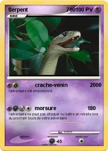 Pokémon Serpent 700 700 - crache-venin 2000 - Ma carte Pokémon