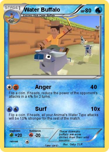 Pokémon Water Buffalo 6 6 - Anger - My Pokemon Card