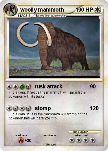 Pokémon woolly mammoth 3 3 - tusk attack - My Pokemon Card