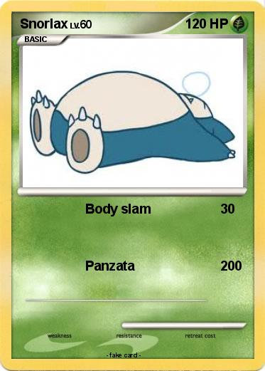 Pokémon Snorlax 357 357 - Body slam - My Pokemon Card