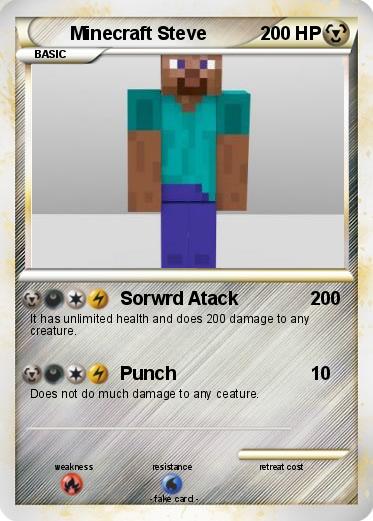 Pokémon Minecraft Steve 33 33 - Sorwrd Atack - My Pokemon Card