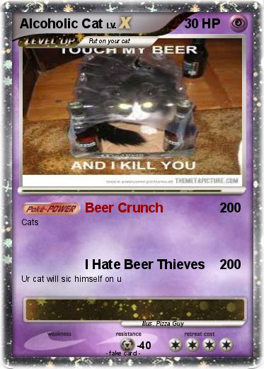 Pokémon Alcoholic Cat - Beer Crunch - My Pokemon Card
