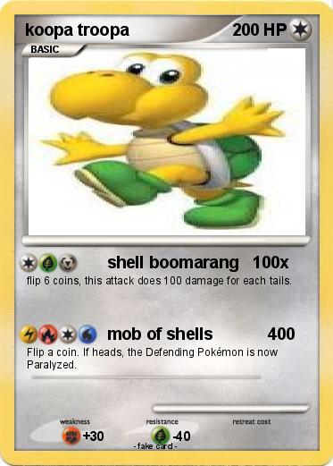 Pokémon koopa troopa 44 44 - shell boomarang 100x - My Pokemon Card