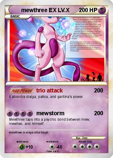 Pokémon mewthree EX LV X - trio attack - My Pokemon Card