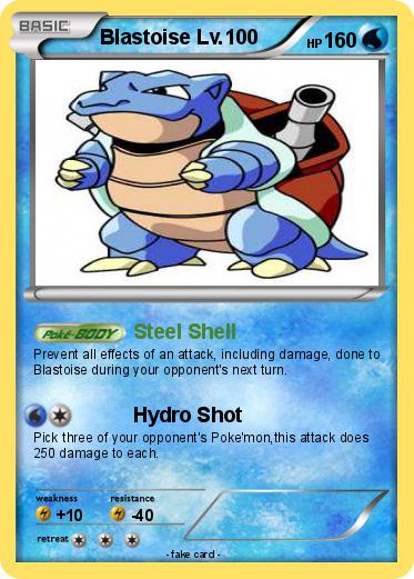 Pokémon Blastoise Lv 100 1 1 - Steel Shell - My Pokemon Card