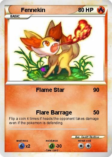 Pokémon Fennekin 139 139 - Flame Star - My Pokemon Card