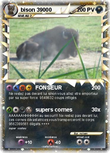 Pokémon bison 39000 39000 - FONSEUR - Ma carte Pokémon