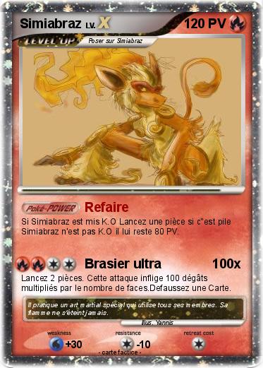 Pokémon Simiabraz 392 392 - Refaire - Ma carte Pokémon