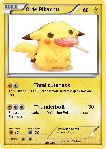 Pokémon Cute Pikachu 75 75 - Total cuteness - My Pokemon Card
