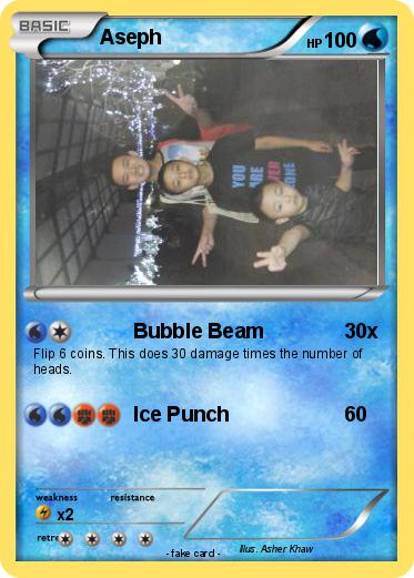 Pokémon Aseph - Bubble Beam - My Pokemon Card