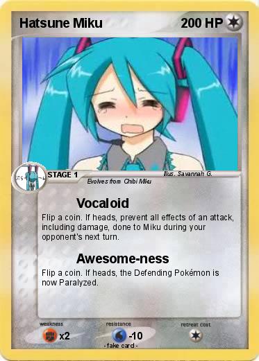 Pokémon Hatsune Miku 127 127 - Vocaloid - My Pokemon Card