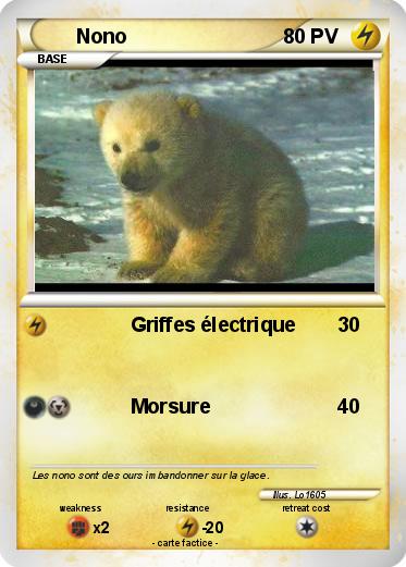 Pokémon Nono 117 117 - Griffes électrique - Ma carte Pokémon