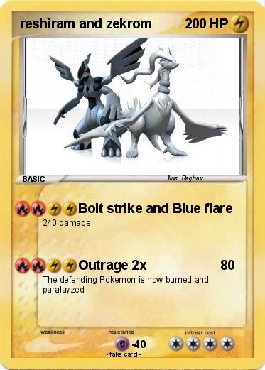 Pokémon reshiram and zekrom 103 103 - Bolt strike and Blue flare - My ...