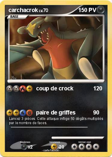 Pokémon carchacrok 161 161 - coup de crock - Ma carte Pokémon