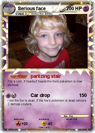 Pokémon Serious face - parlizing stair - My Pokemon Card