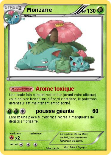 Pokémon Florizarre 256 256 - Arome toxique - Ma carte Pokémon