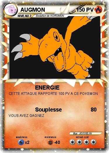 Pokémon AUGMON 1 1 - ENERGIE - Ma carte Pokémon