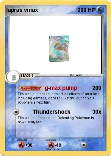 Pokémon lapras vmax - g-max pump - My Pokemon Card