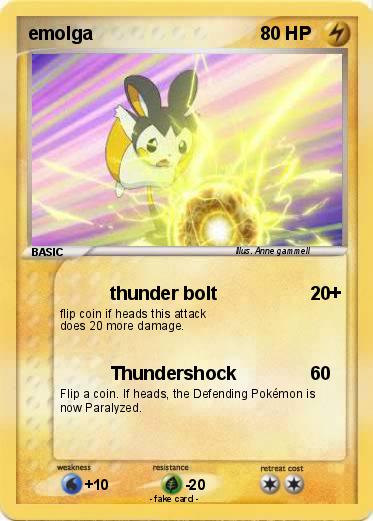 Pokémon emolga 280 280 - thunder bolt - My Pokemon Card