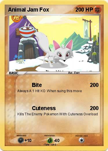 Pokémon Animal Jam Fox 1 1 - Bite - My Pokemon Card
