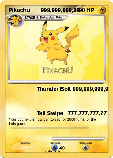 Pokémon Pikachu 999 999 999 99 99 - Thunder Bolt 999,999,999,9 - My ...