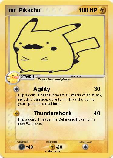 Pokémon mr Pikachu 10 10 - Agility - My Pokemon Card