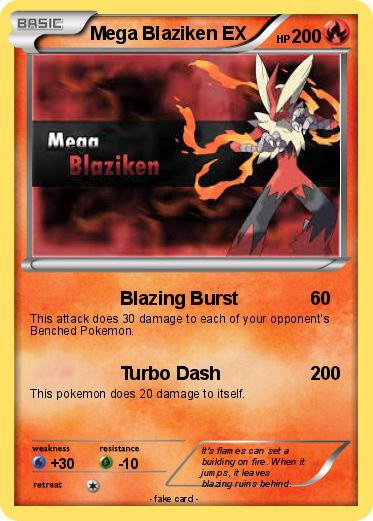 Pokémon Mega Blaziken EX 10 10 - Blazing Burst - My Pokemon Card