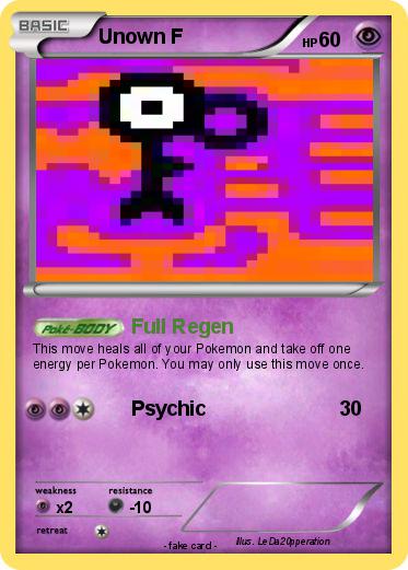 Pokémon Unown F 6 6 - Full Regen - My Pokemon Card