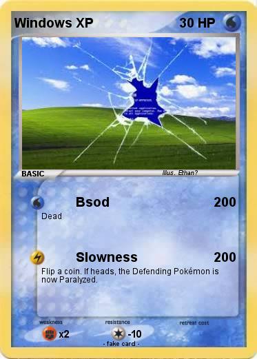 Pokémon Windows XP 105 105 - Bsod - My Pokemon Card