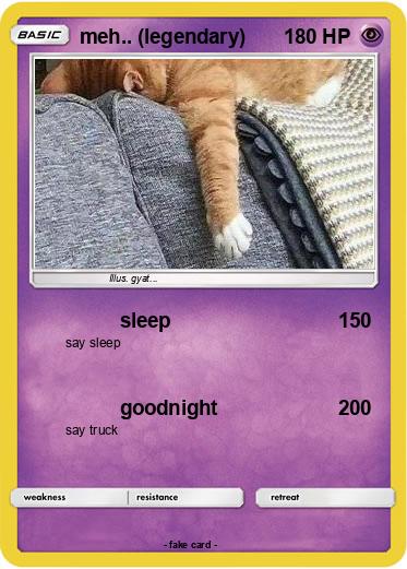 Pokémon meh legendary - sleep - My Pokemon Card