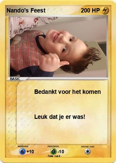Pokémon Nando s Feest 1 1 - Bedankt voor het komen - My Pokemon Card