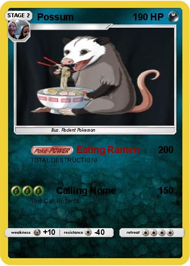 Pokémon Possum 11 11 - Eating Ramen - My Pokemon Card