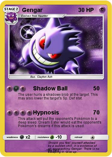 Pokémon Gengar 1183 1183 - Shadow Ball - My Pokemon Card