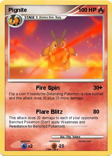 Pokémon Pignite 274 274 - Fire Spin - My Pokemon Card