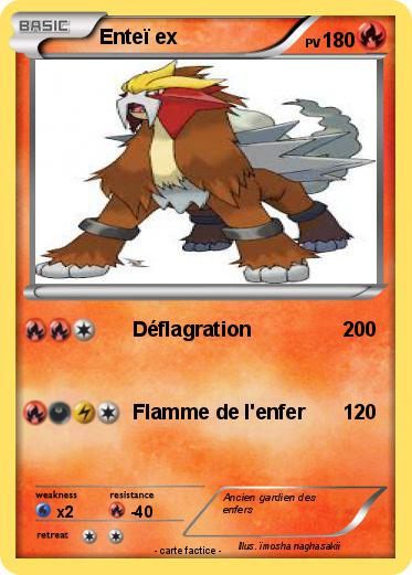 Pokémon Entei ex 125 125 - Déflagration - Ma carte Pokémon