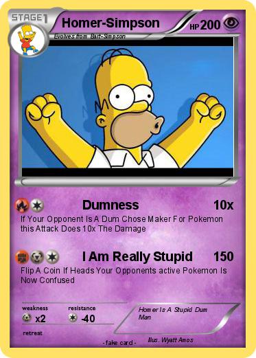 Pokémon Homer Simpson 1114 1114 - Dumness - My Pokemon Card