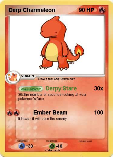 Pokémon Derp Charmeleon - Derpy Stare - My Pokemon Card