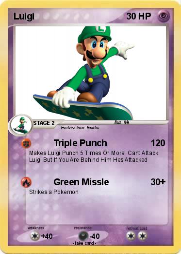 Pokémon Luigi 2552 2552 - Triple Punch - My Pokemon Card